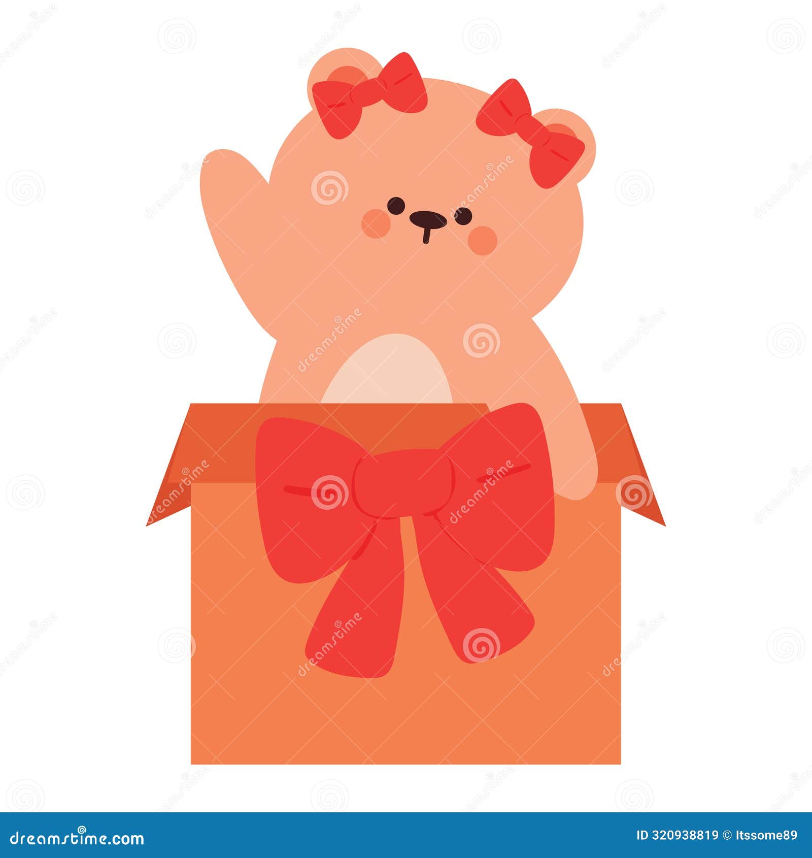 Cute Drawing Cartoon Bear Inside a Box Stock Vector - Illustration of ...