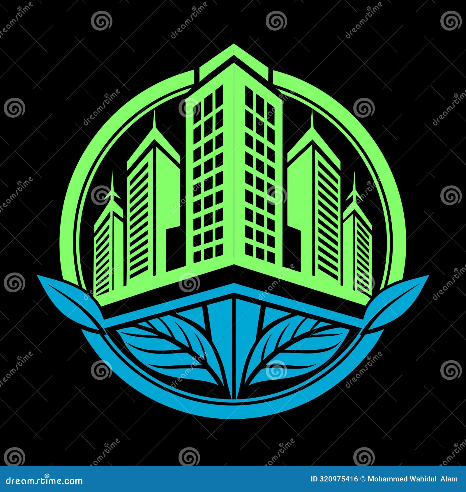 Green Building Logo Template Vector Stock Vector - Illustration of ...