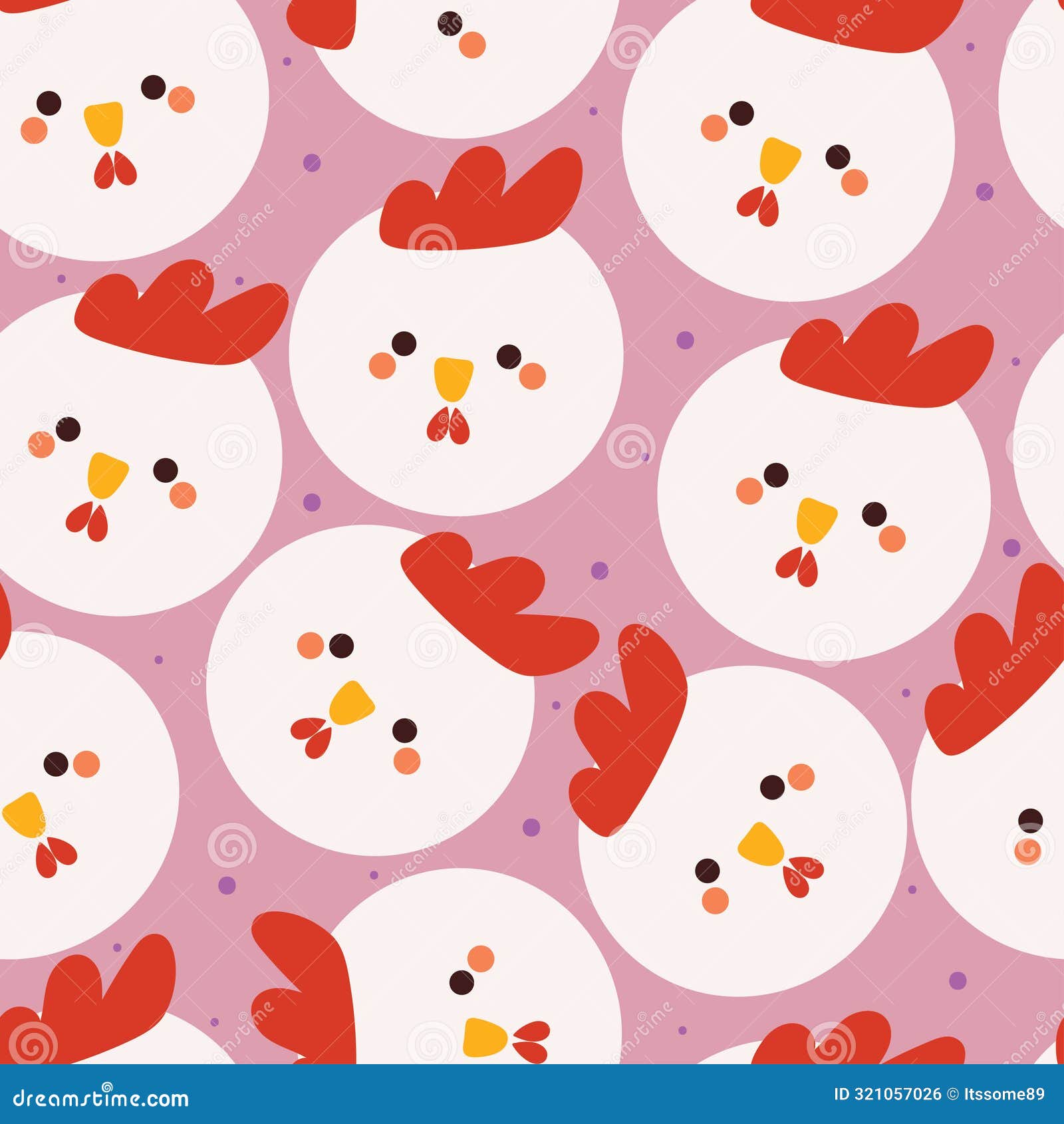 Seamless Pattern Cartoon Chicken Stock Vector - Illustration of textile ...