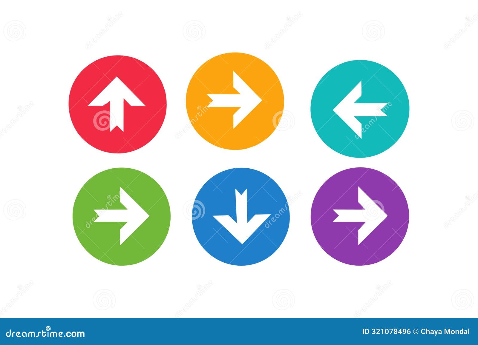 Modern Arrow Collection with Flat Design.Collection of Colored Arrow ...