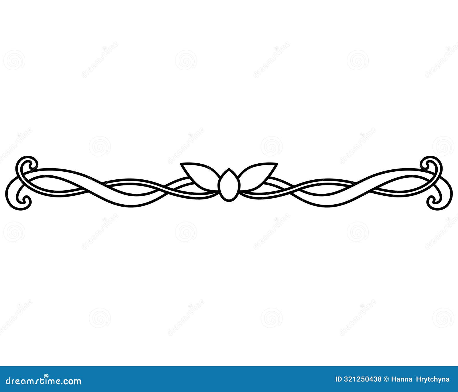 Elegant Text Divider, Scroll and Leaf Border - Vector Linear Element ...