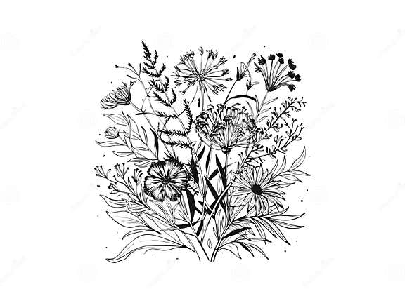 Flowers, Wildflowers Eps Files, Flowers Garden, Flowers Stock Vector ...