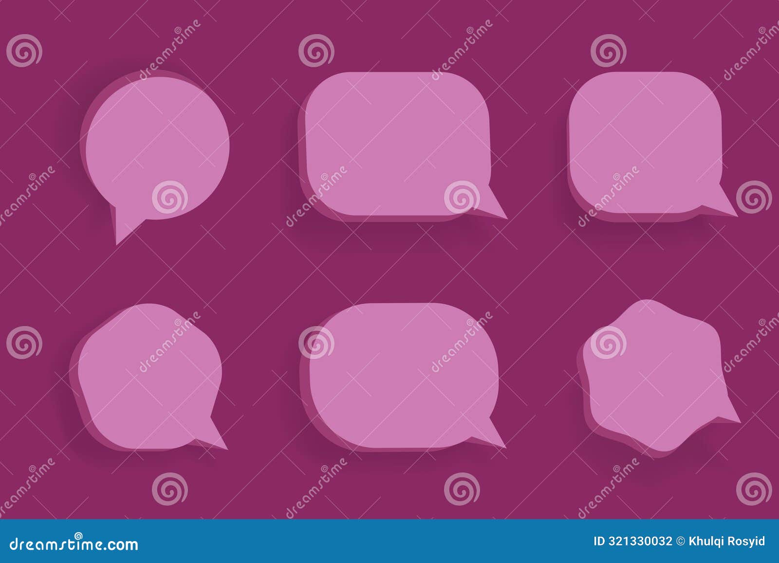 3d Purple Speech Bubble Chat Icon Collection Stock Vector ...