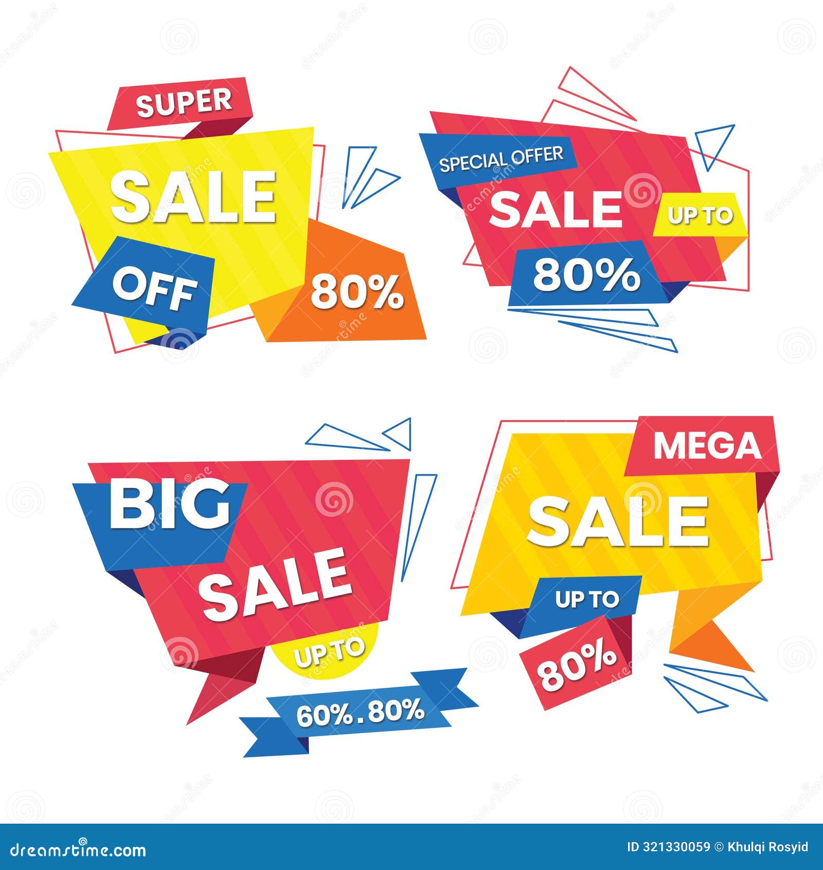 Origami Sale Banner Collections Stock Vector - Illustration of shape ...
