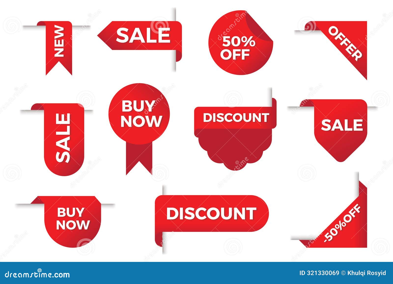 Vector Red Sale Label Pack Collection. Stock Vector - Illustration of ...
