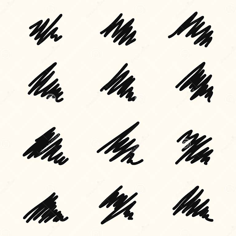 Vector Abstract Pen Sketch Random Scribbles Set. Stock Vector ...