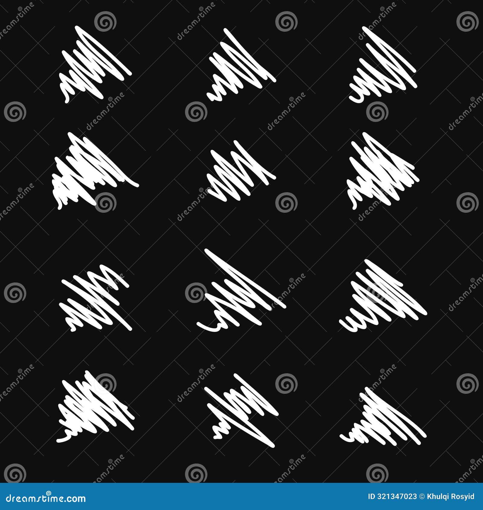 Vector Abstract White Sketch Random Scribbles on a Black Background ...