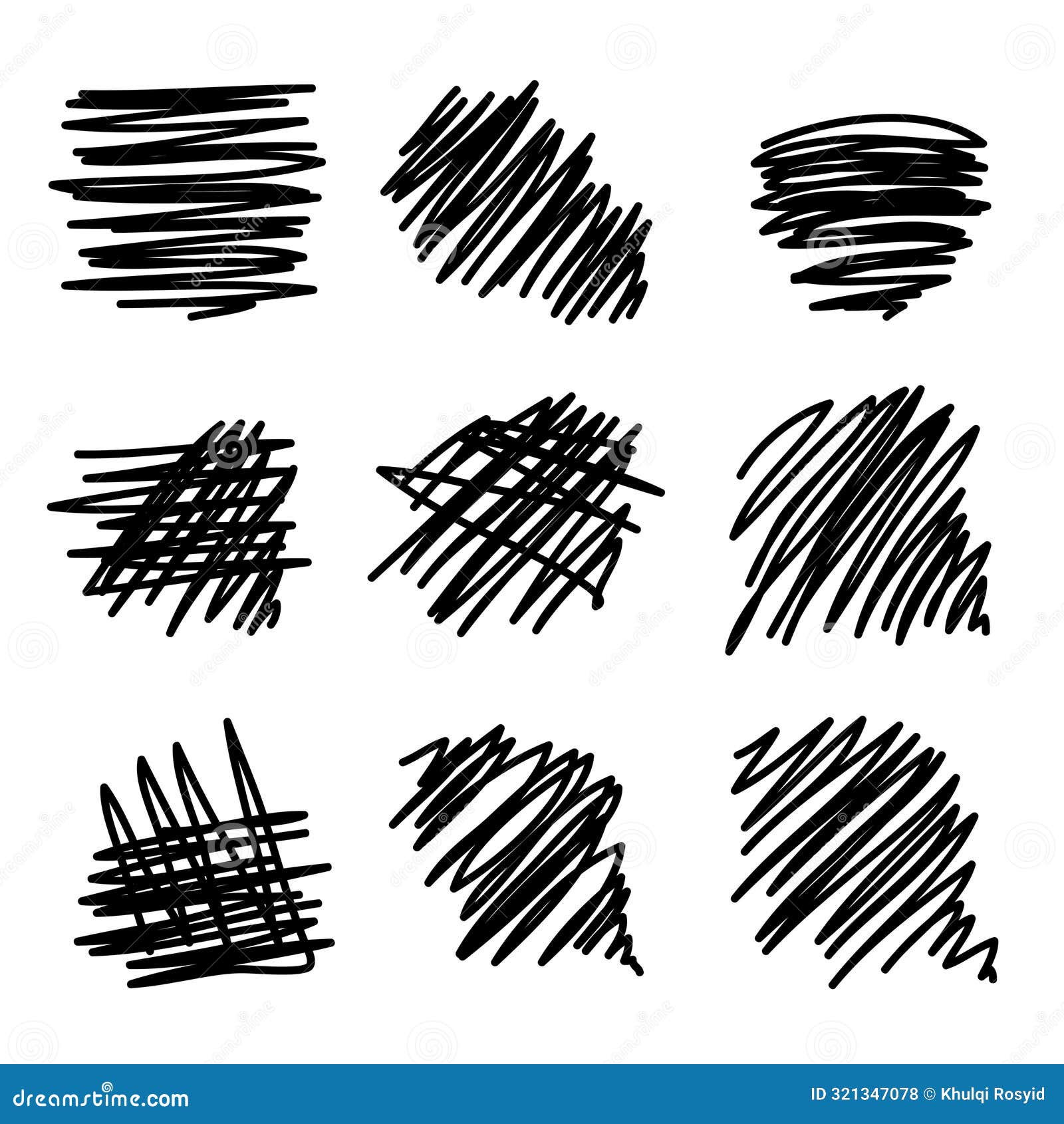 Vector Abstract Pen Sketch Random Scribbles Set Stock Vector ...