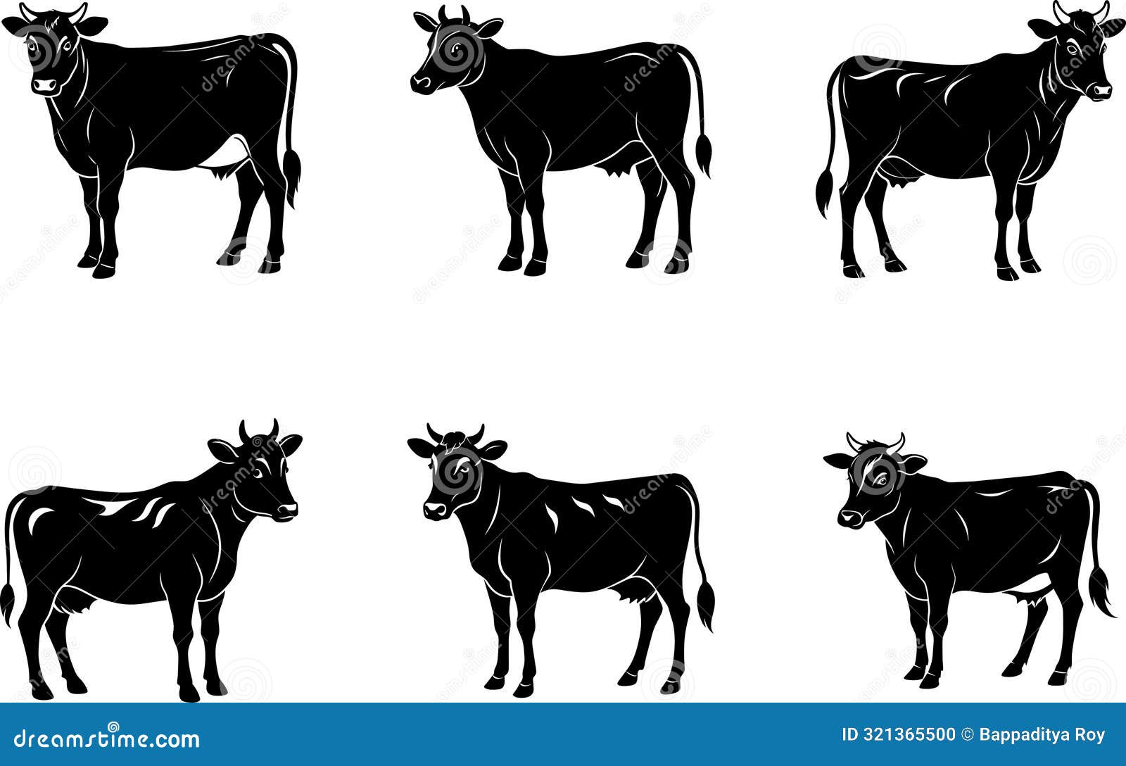 Farm Livestock Cow Pictogram or Countryside Domestic Milk Cows, Stock ...