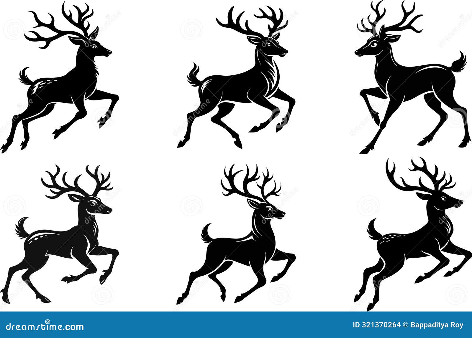 Collection of Black Deer Icons Stock Vector - Illustration of mascot ...