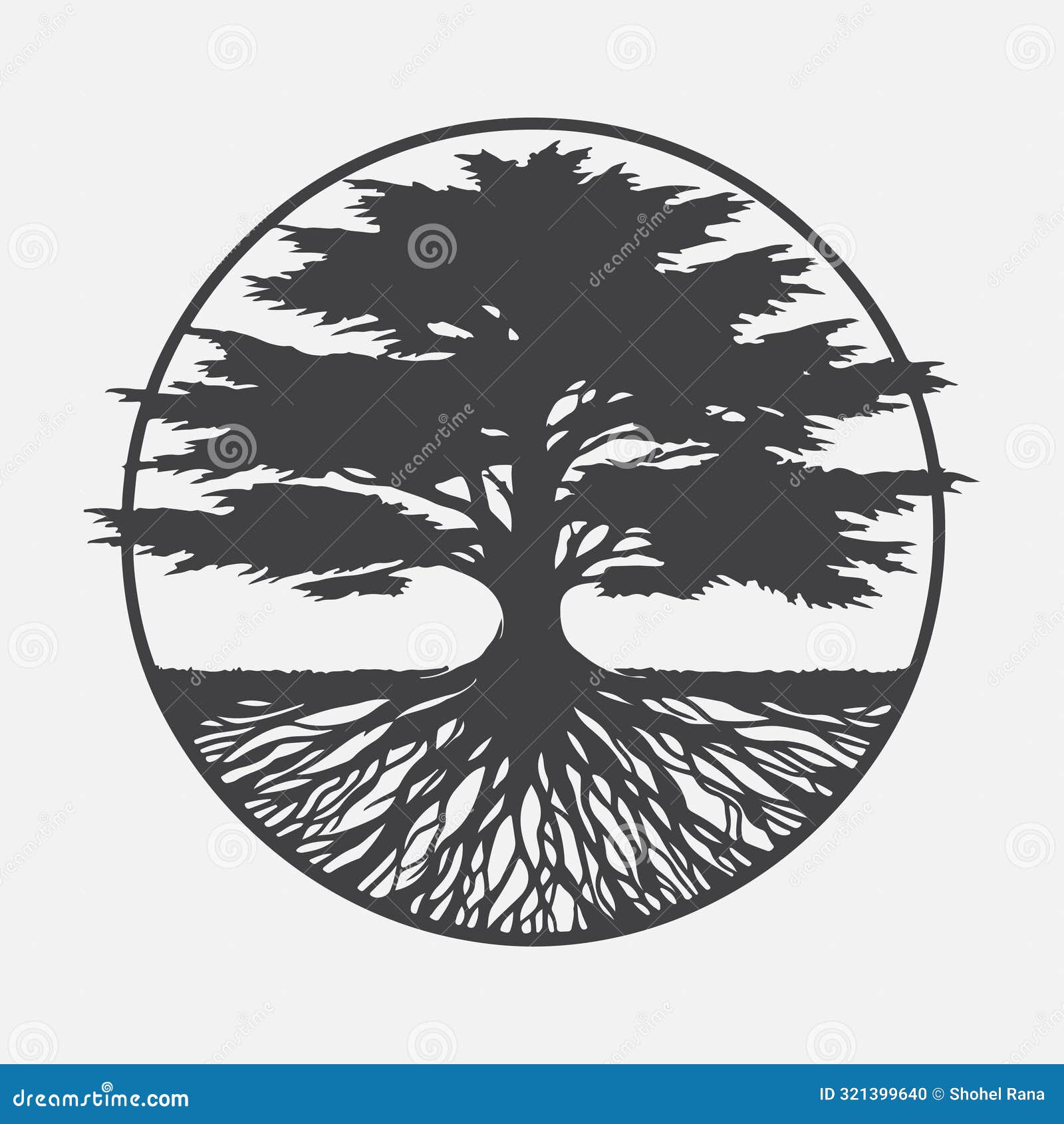 Majestic Yew Tree Silhouette: Nature S Timeless Shadow Stock Vector ...