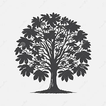 Majestic Chestnut Tree Silhouette: a Timeless Natural Beauty Stock ...