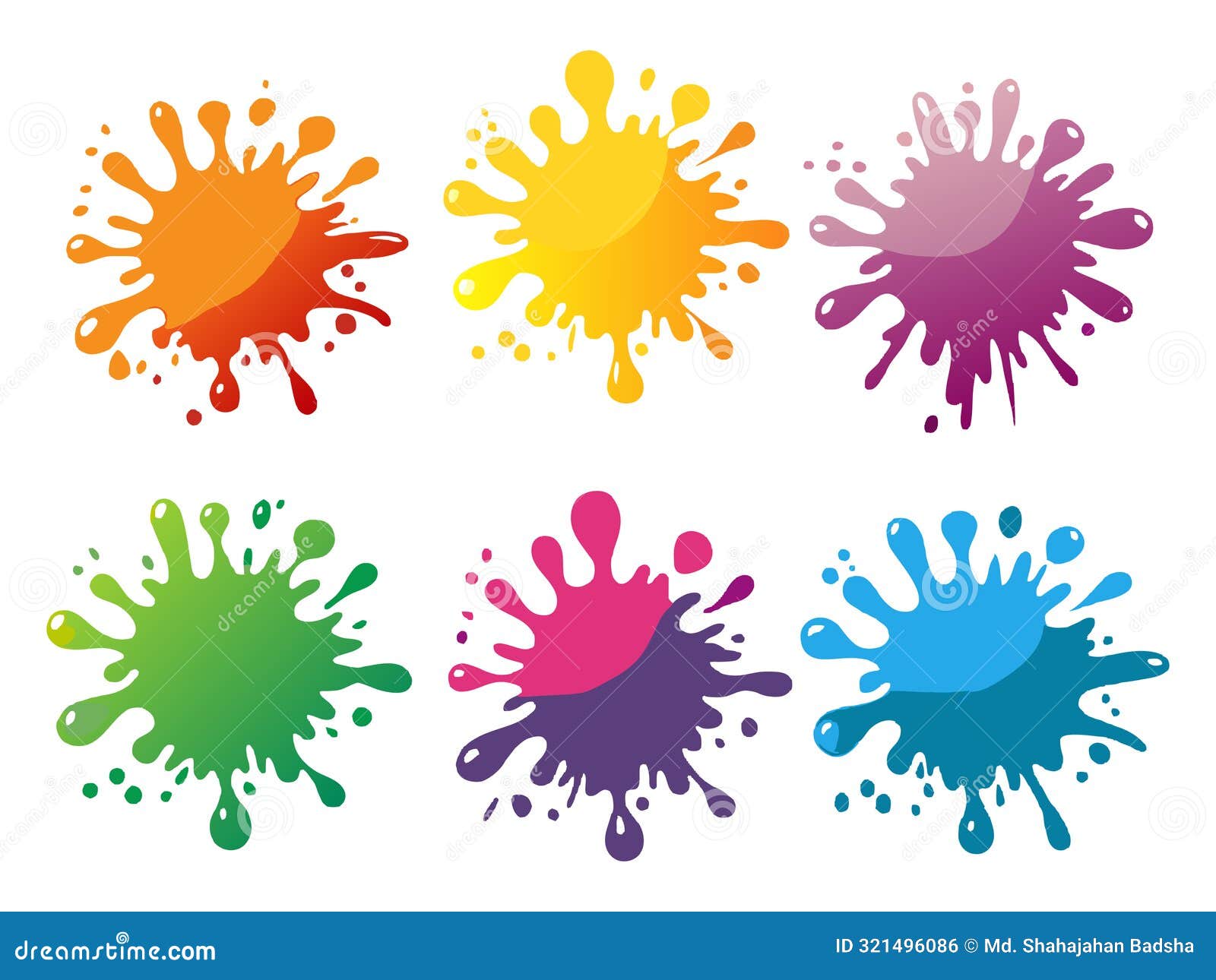 Colorful Ink Spots Set. Splash Splatter Abstract Shape Stock Vector ...