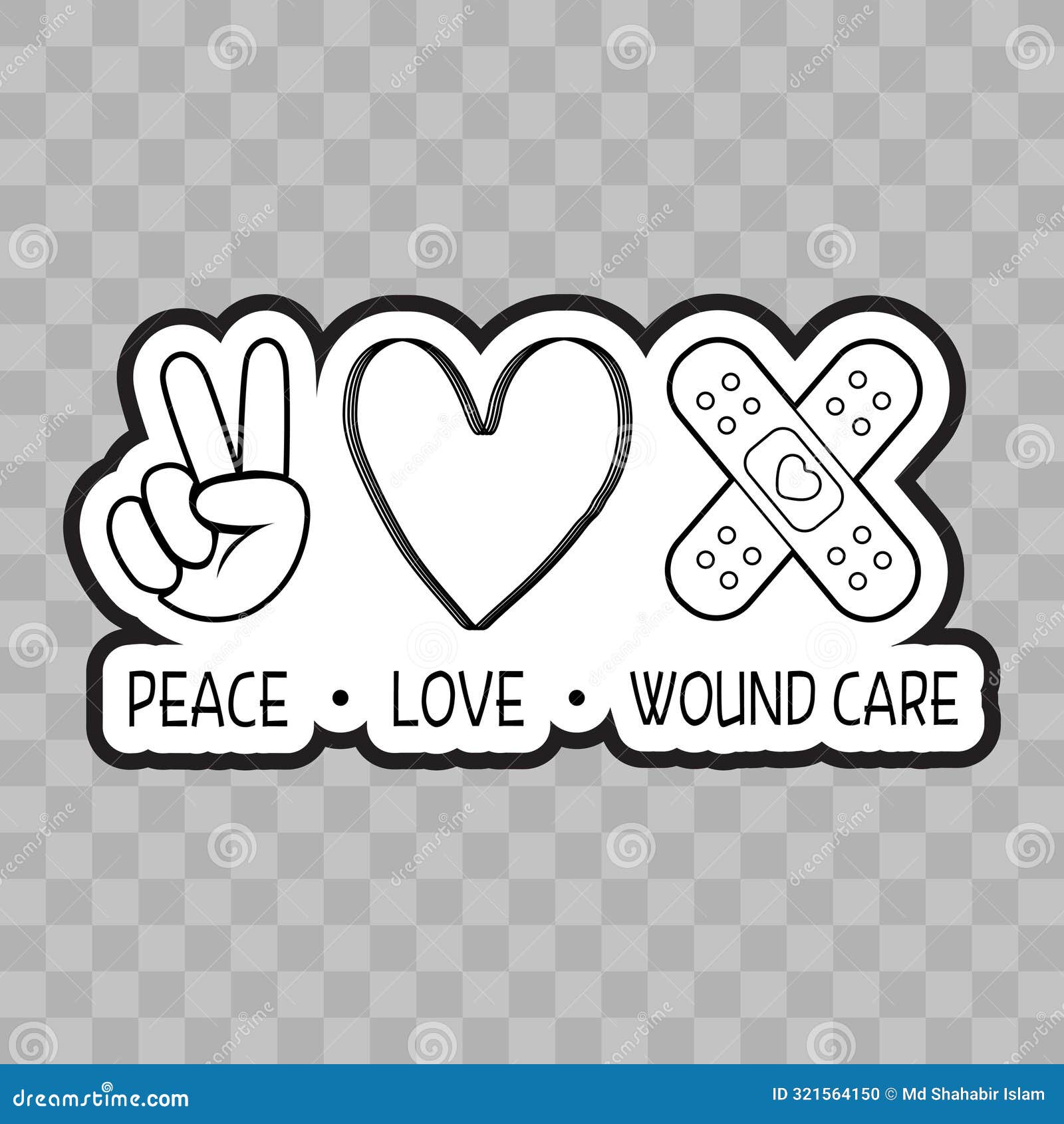 Peace Love and Wound Care, Nurse Sticker Stock Vector - Illustration of ...