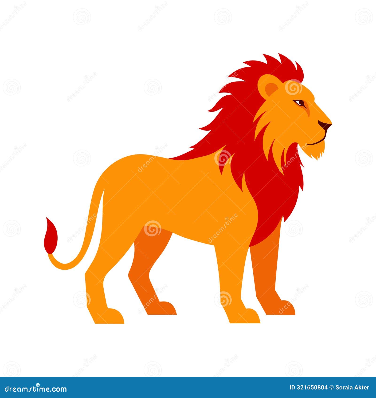 Lion Animal Flat Vector Illustration on a White Background Eps10 Stock ...
