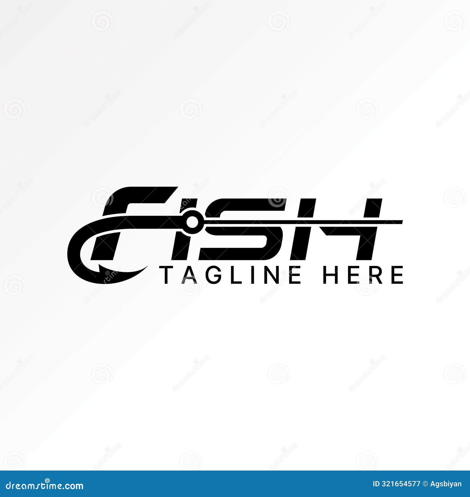 Unique Text Word Fish with Cut Fishing Hook Related To Monogram ...