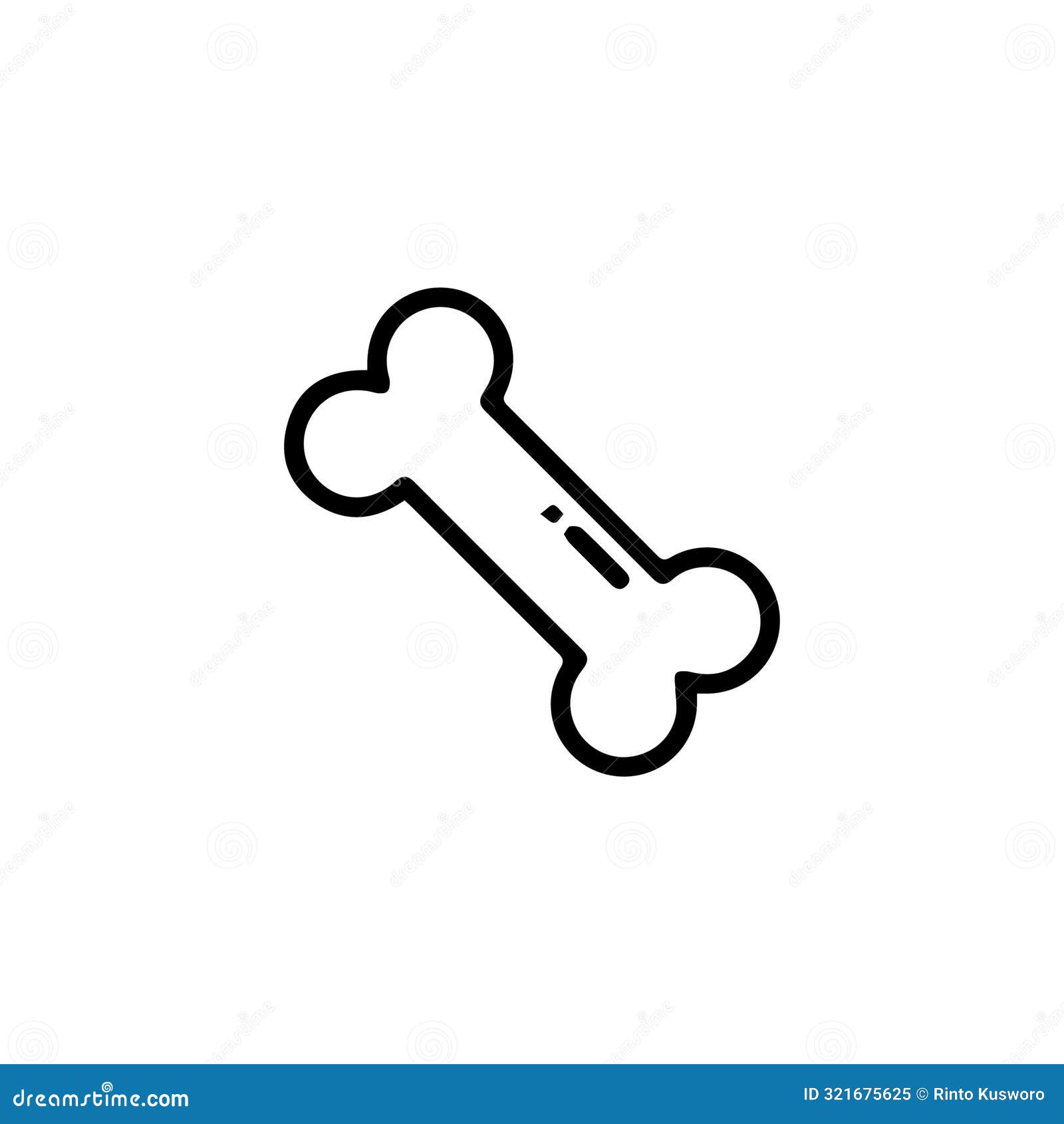 Bone Flat Icon. Line Icon Sticker Stock Vector - Illustration of ...