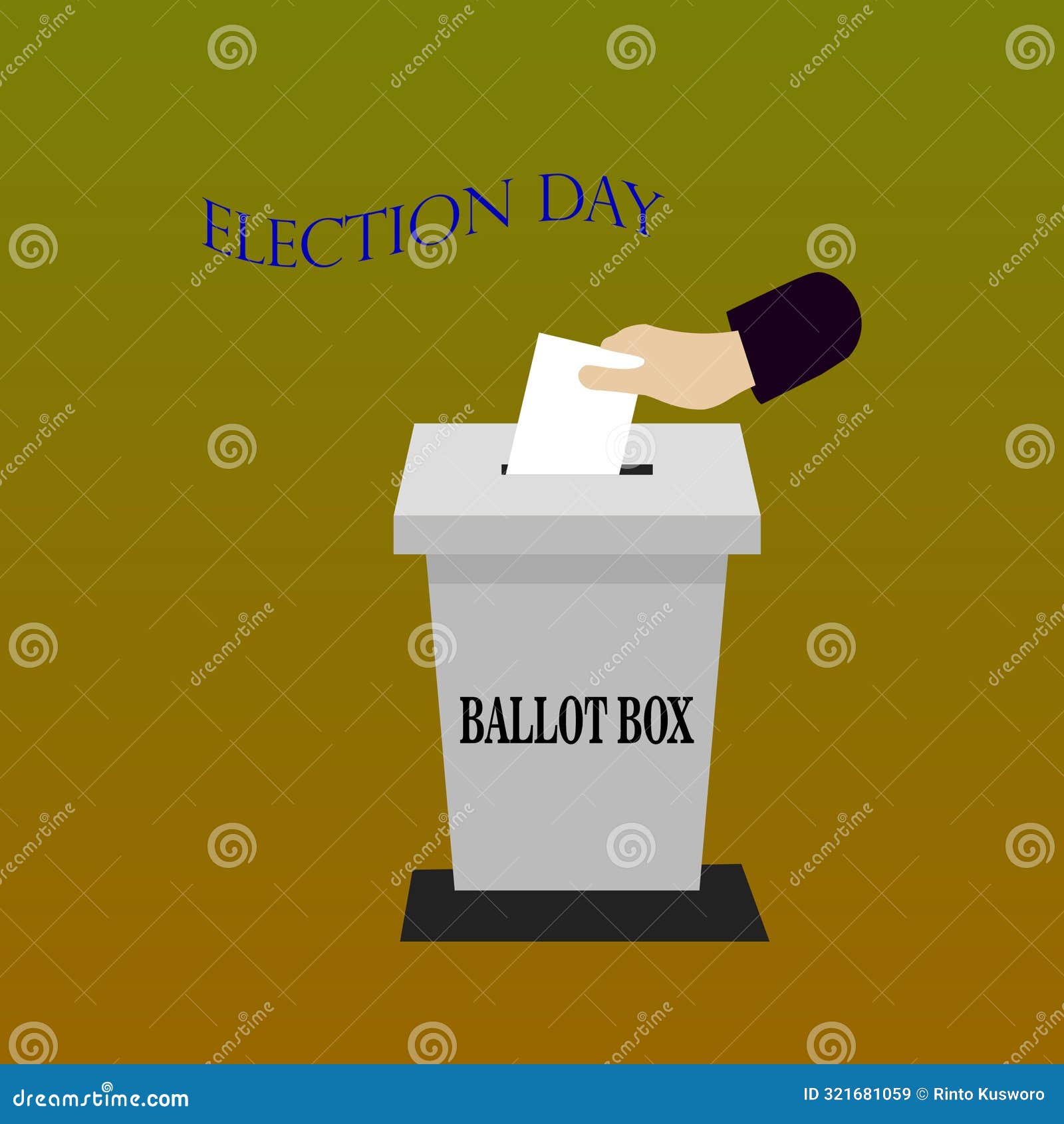 Ballot Box. Election Day. Illustration Design. Hand Hold a Paper Stock ...