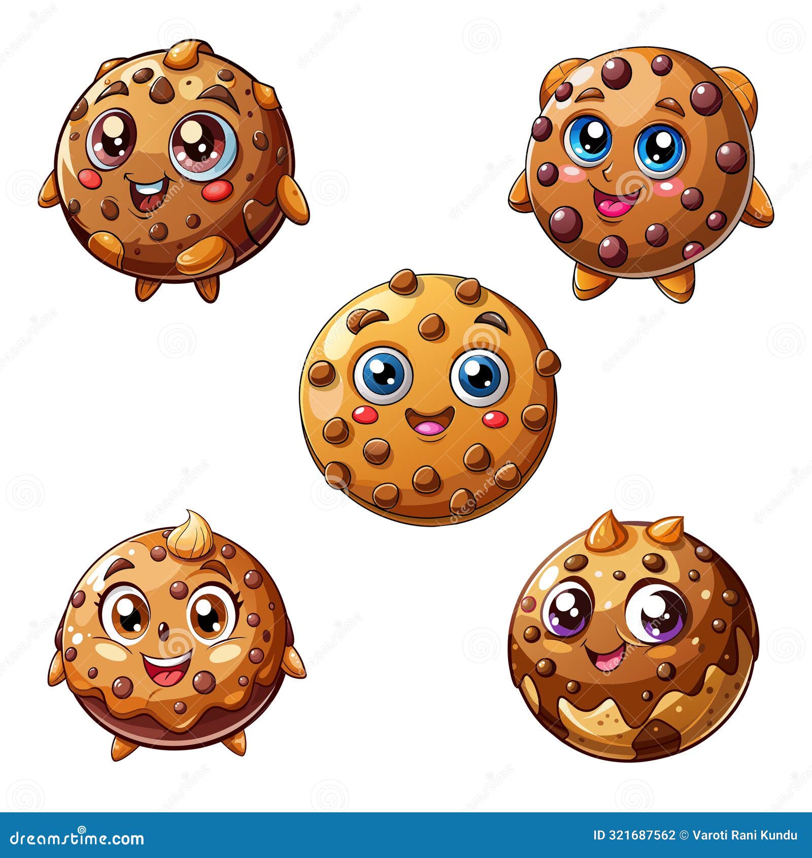 Single Momo Style Choco Chip 3d Illustration, White Background Stock ...