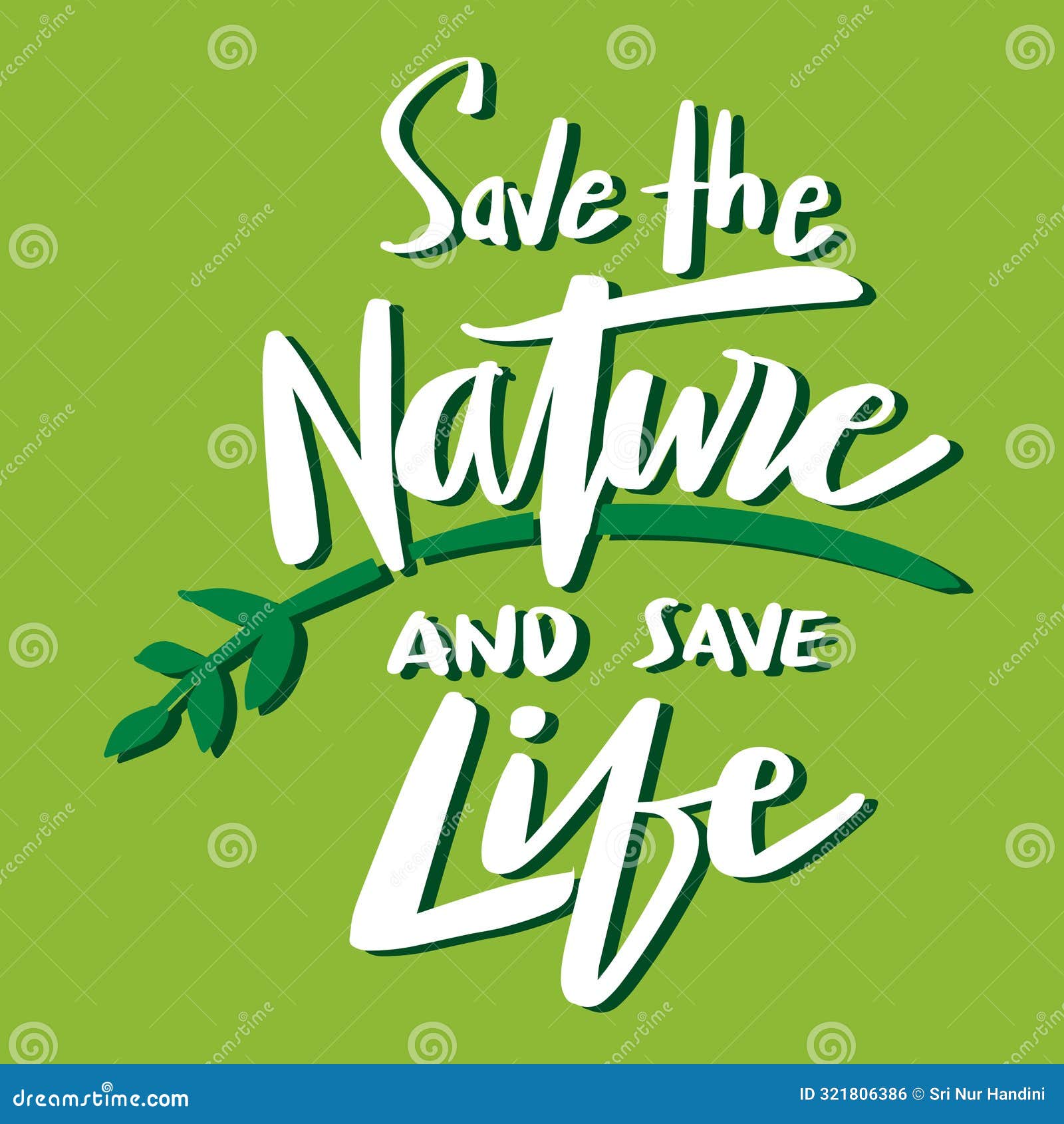 Save the Nature and Save Life. Handwritten Quote Stock Vector ...
