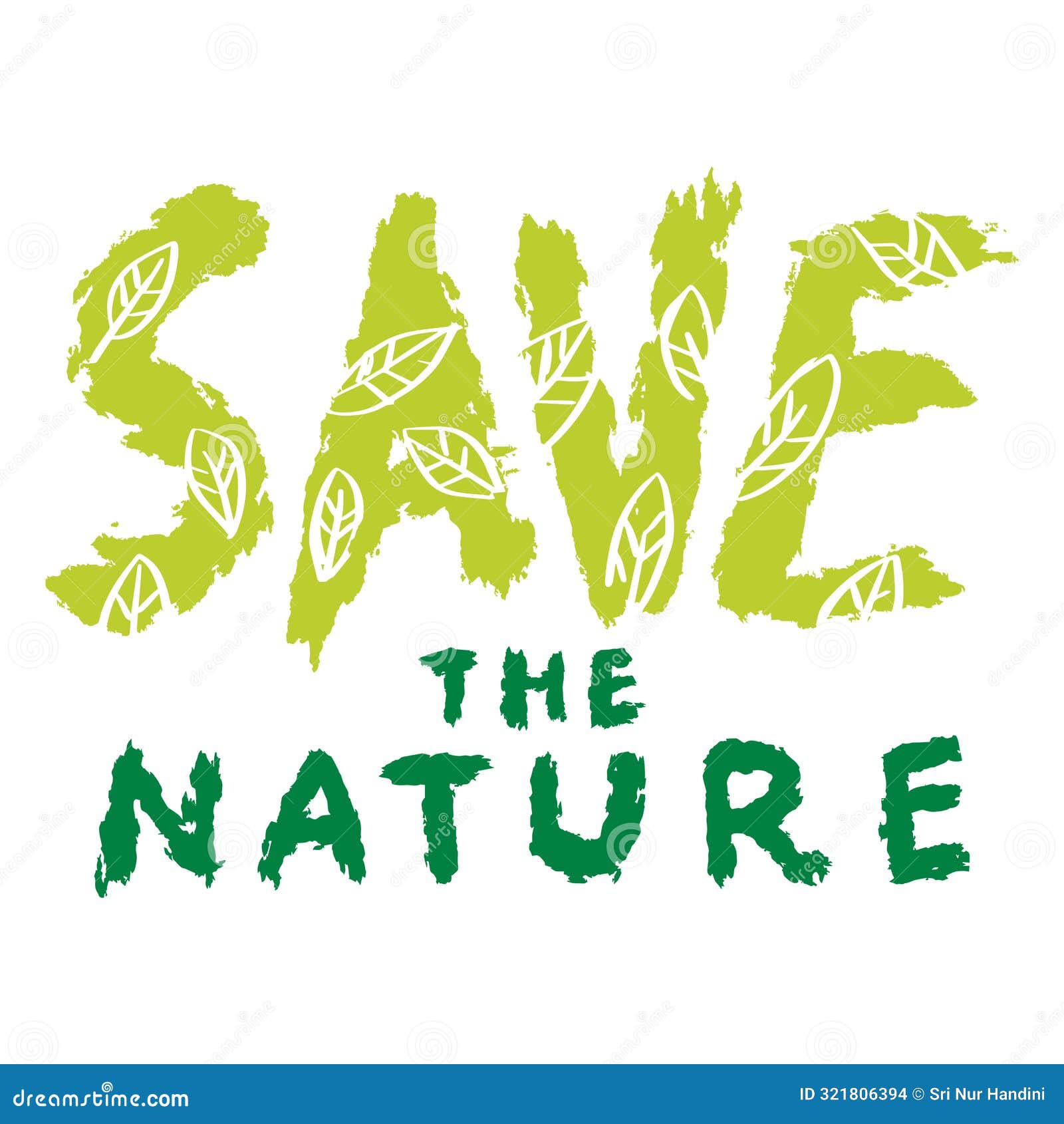 Save the Nature. Handwritten Quote Stock Vector - Illustration of ...