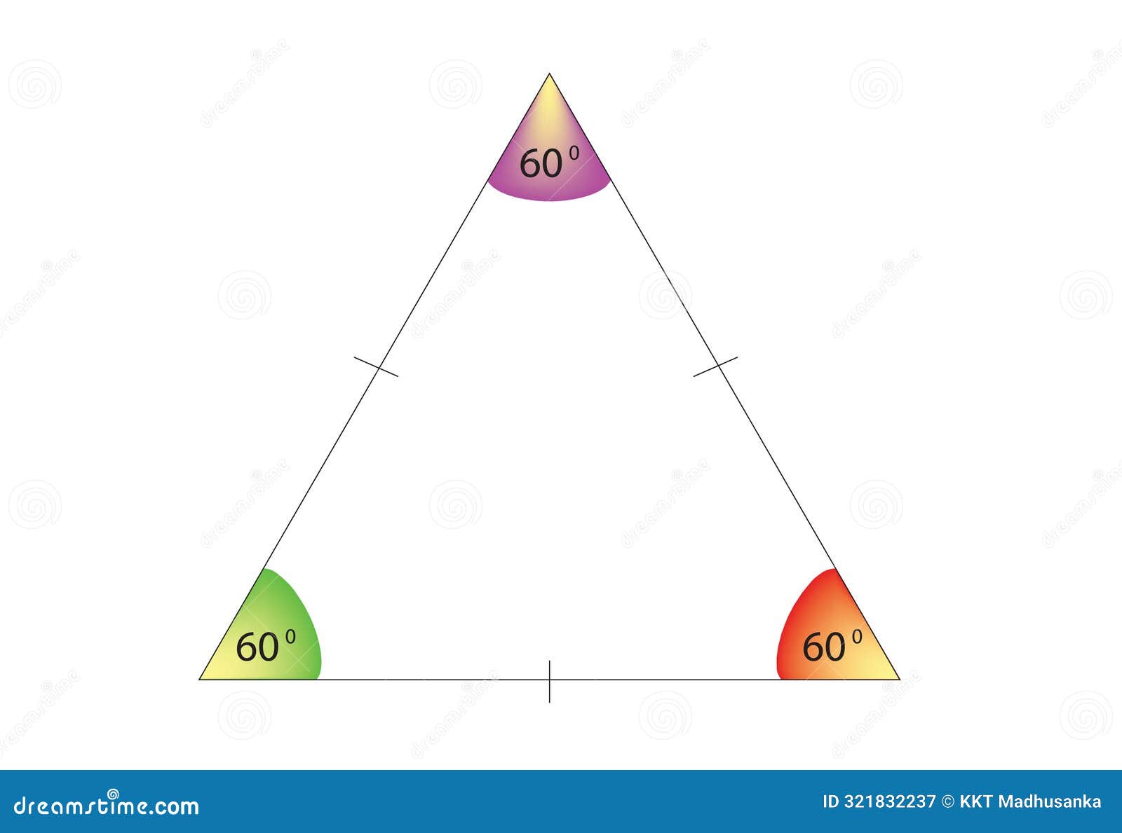 Triangle with Angles 60 60 and 60 an Equilateral Stock Vector ...