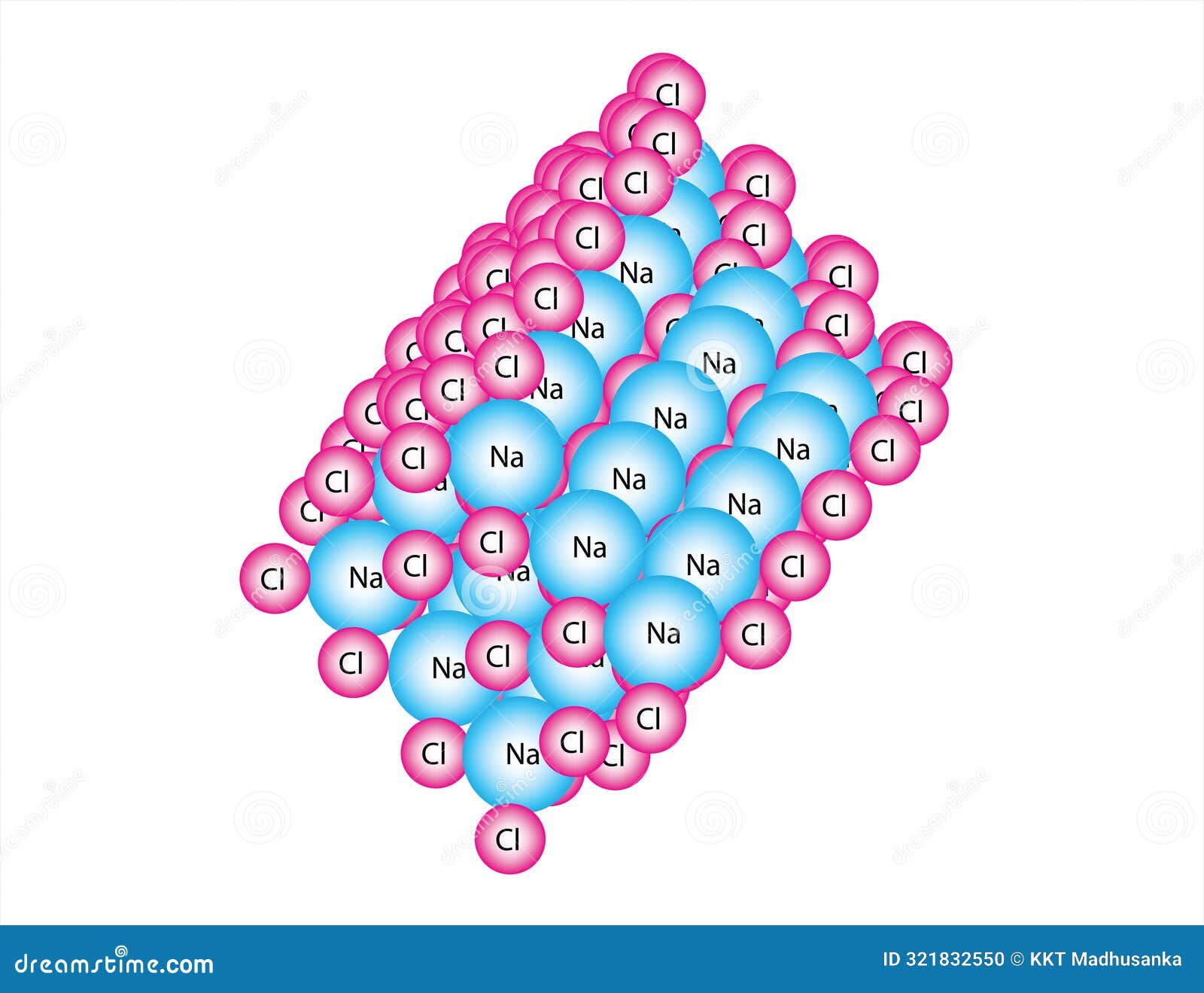 Ionic Lattice of Sodium Chloride Stock Vector - Illustration of ...