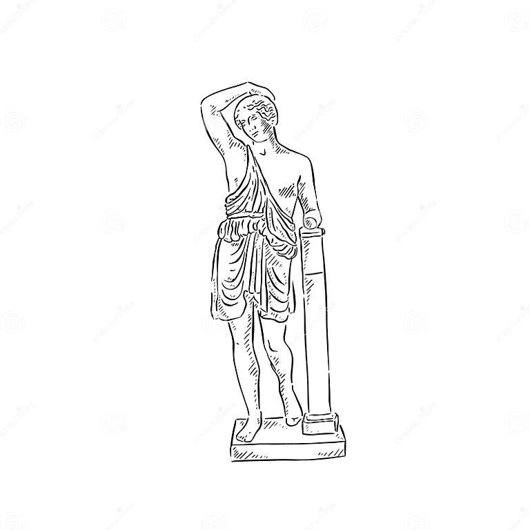 Roman statue illustration stock vector. Illustration of drawn - 321915034