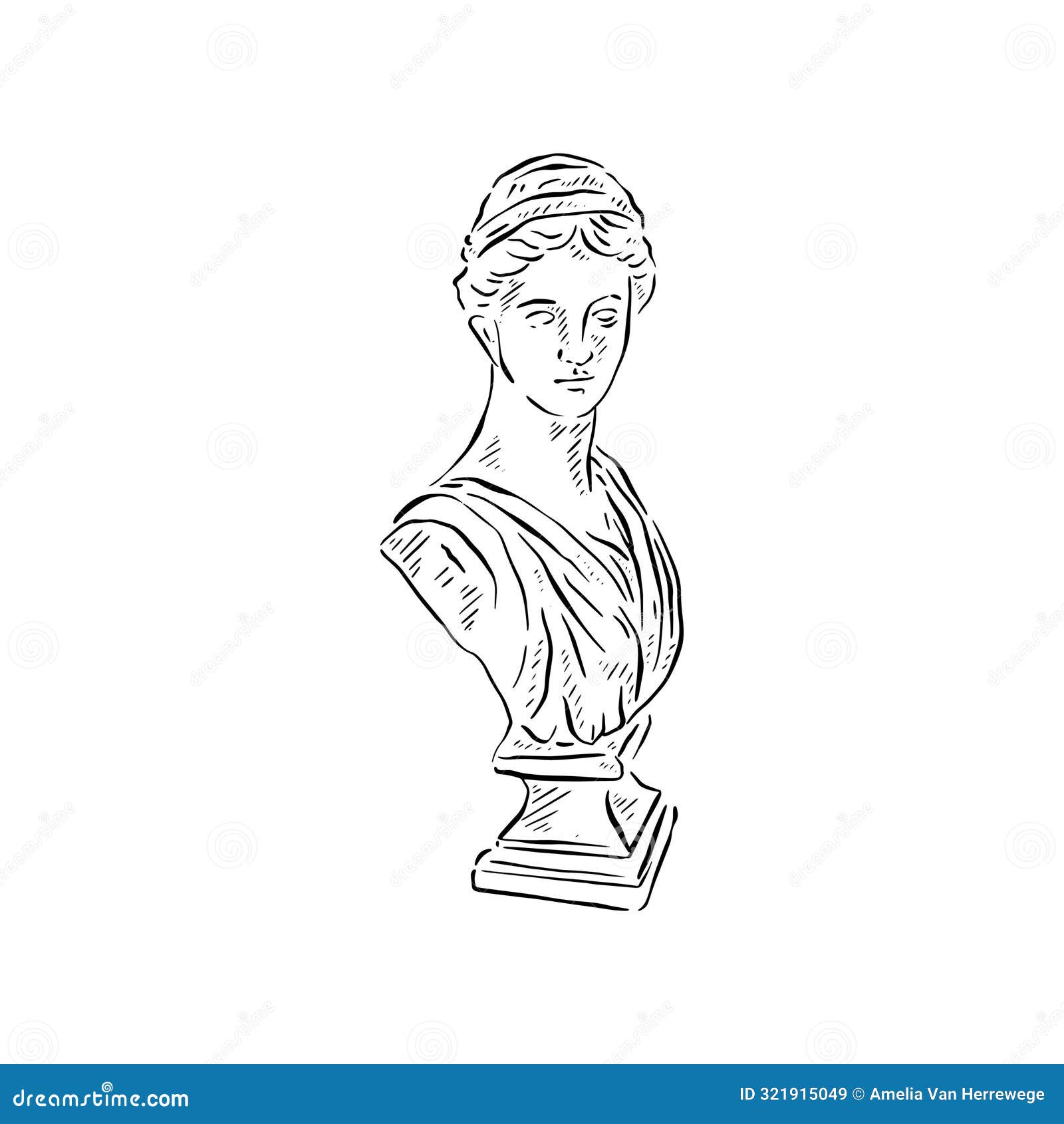 Female bust illustration stock vector. Illustration of beauty - 321915049