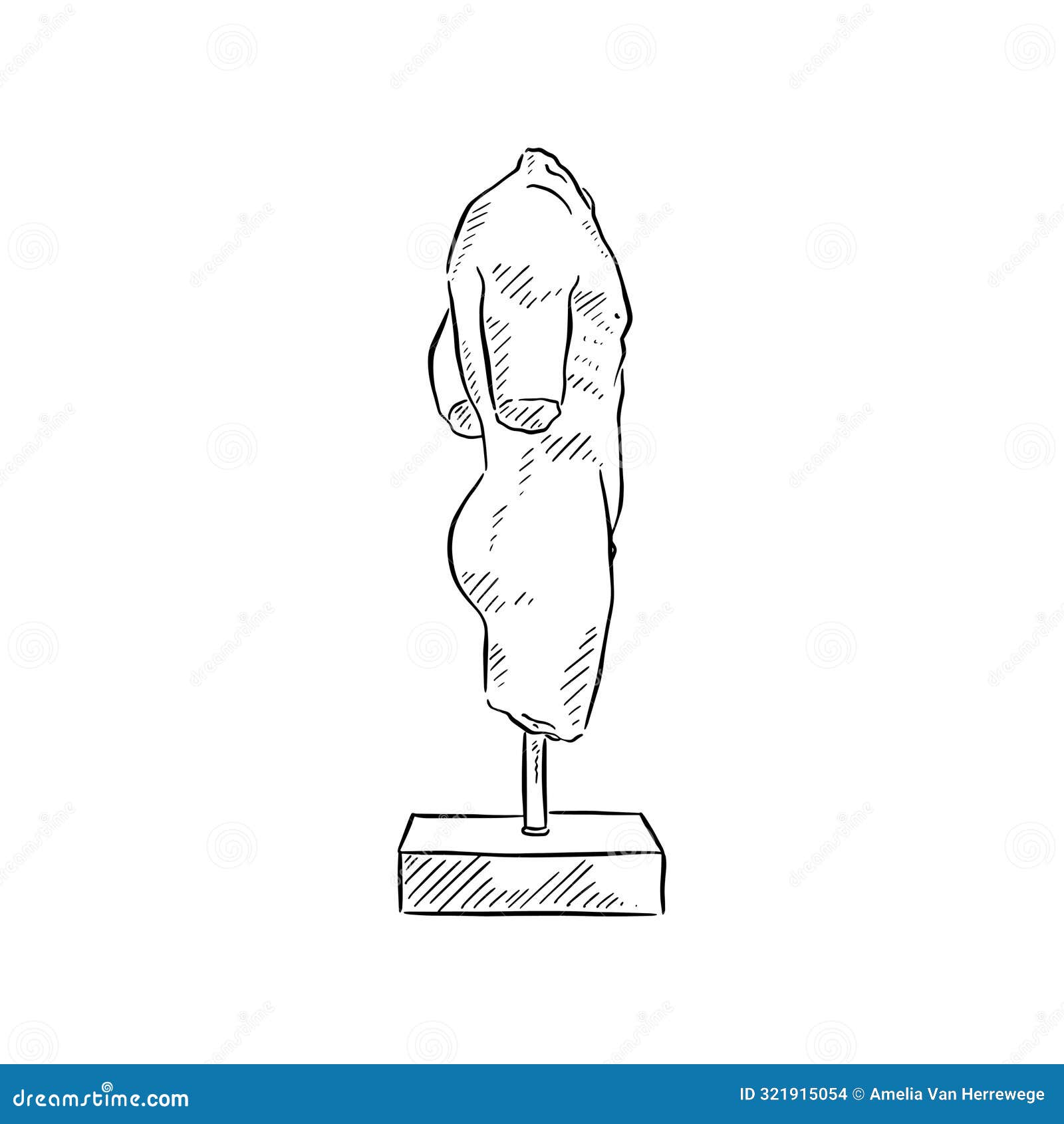 Ruin Of A Body Illustration On Plinth Cartoon Vector | CartoonDealer ...