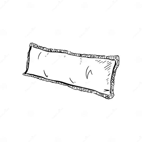 Bolster Cushion Line Drawn Illustration Stock Vector - Illustration of ...