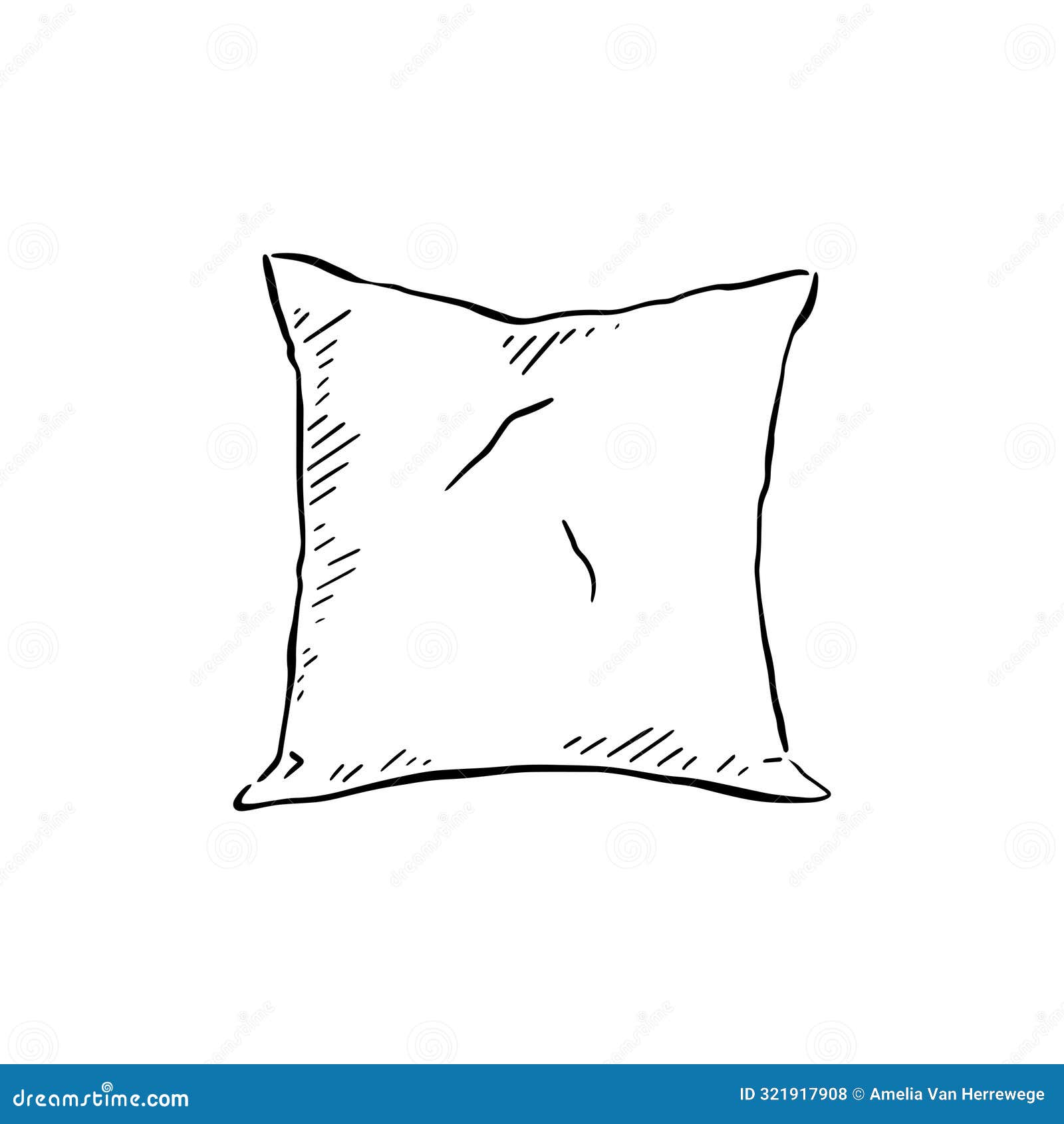 Cushion line drawing stock vector. Illustration of drawing - 321917908