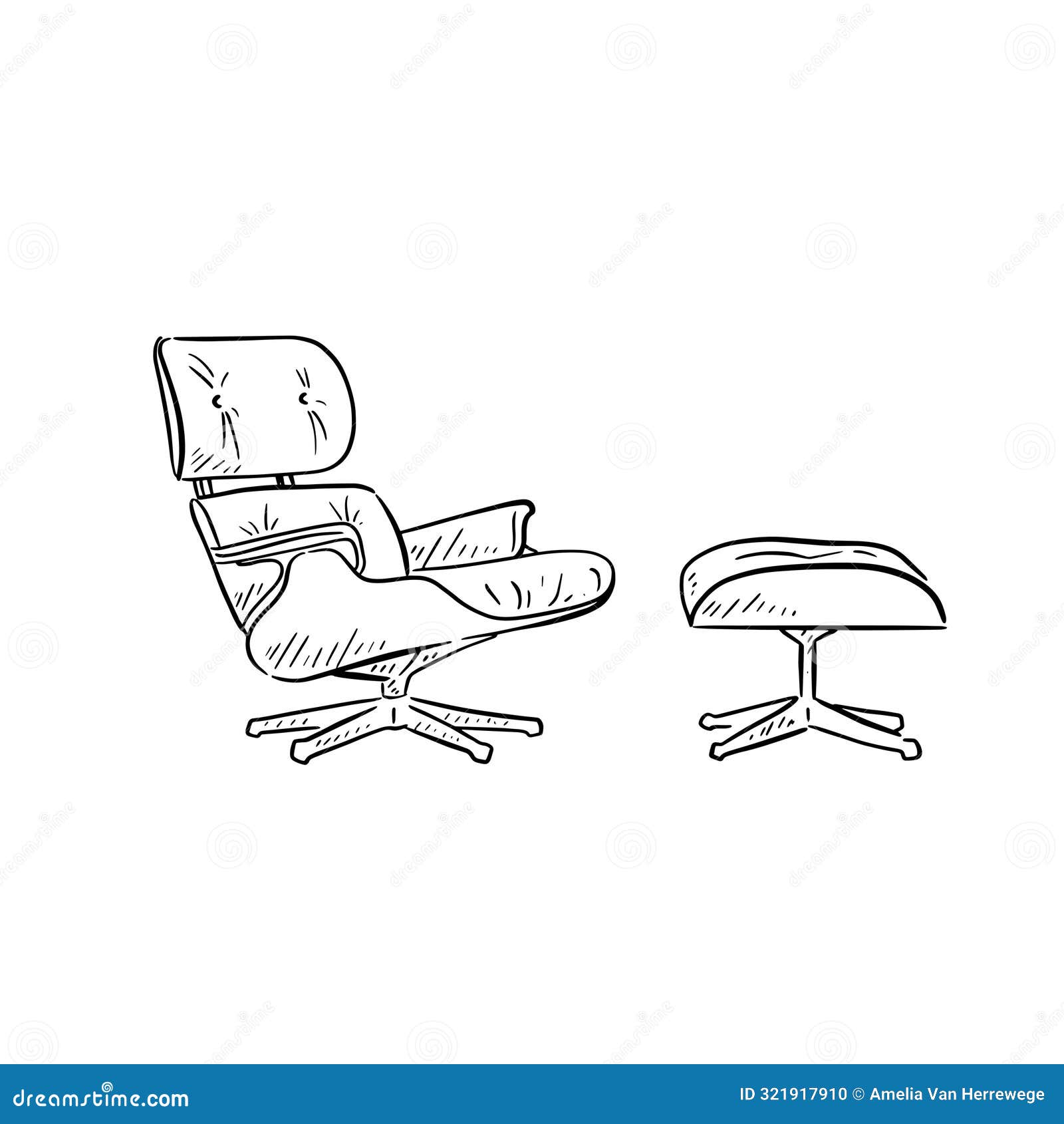 Eames Chair illustration stock vector. Illustration of eames - 321917910