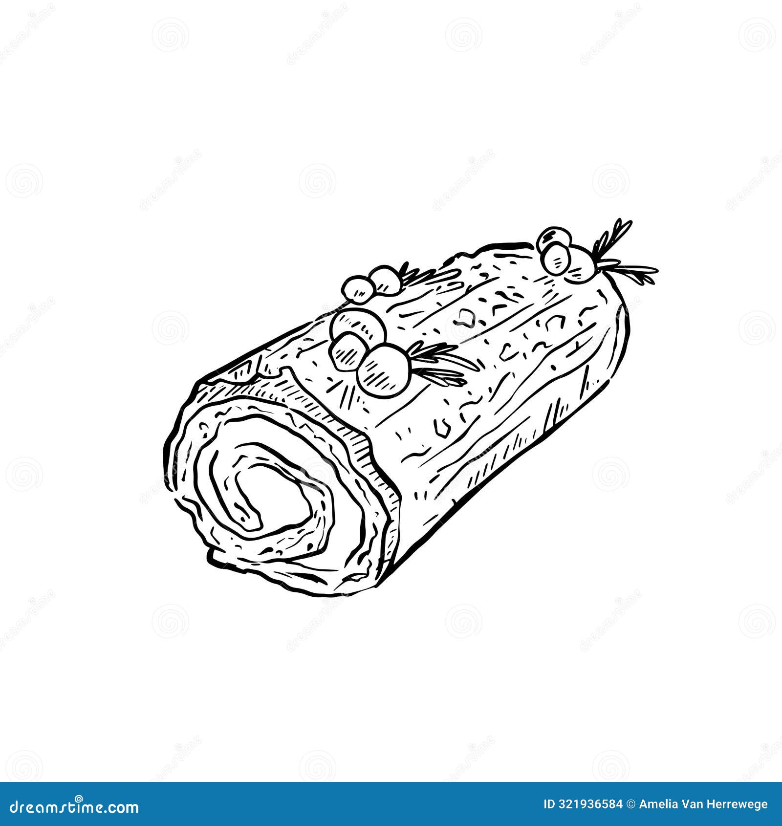 Yule Log Illustration | CartoonDealer.com #321936584