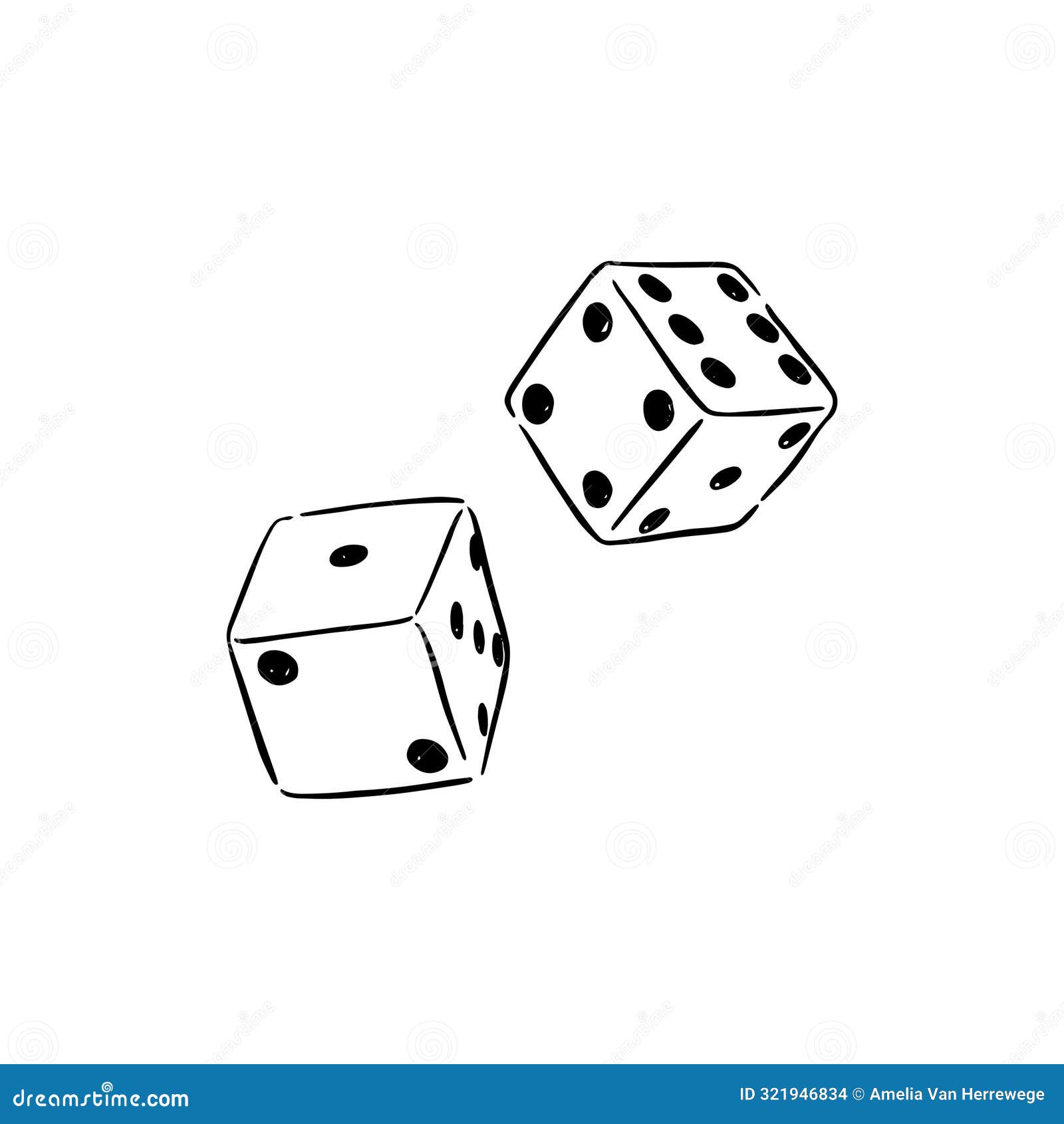 Two dice stock vector. Illustration of numbers, casino - 321946834