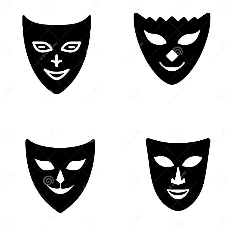 Mask Black Vector on a White Background. this is a Vector Art. Stock ...