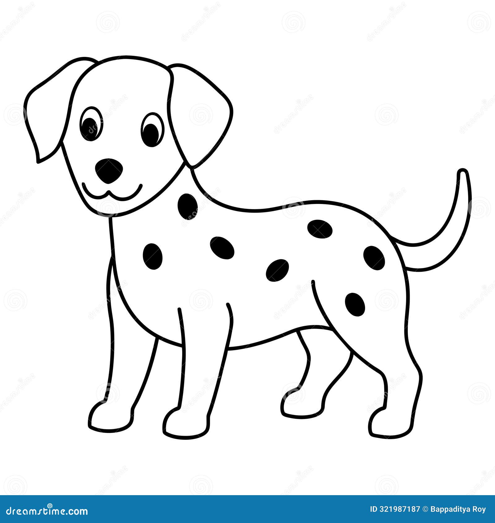 Dog Cartoon Line Art for Coloring Page Stock Vector - Illustration of ...