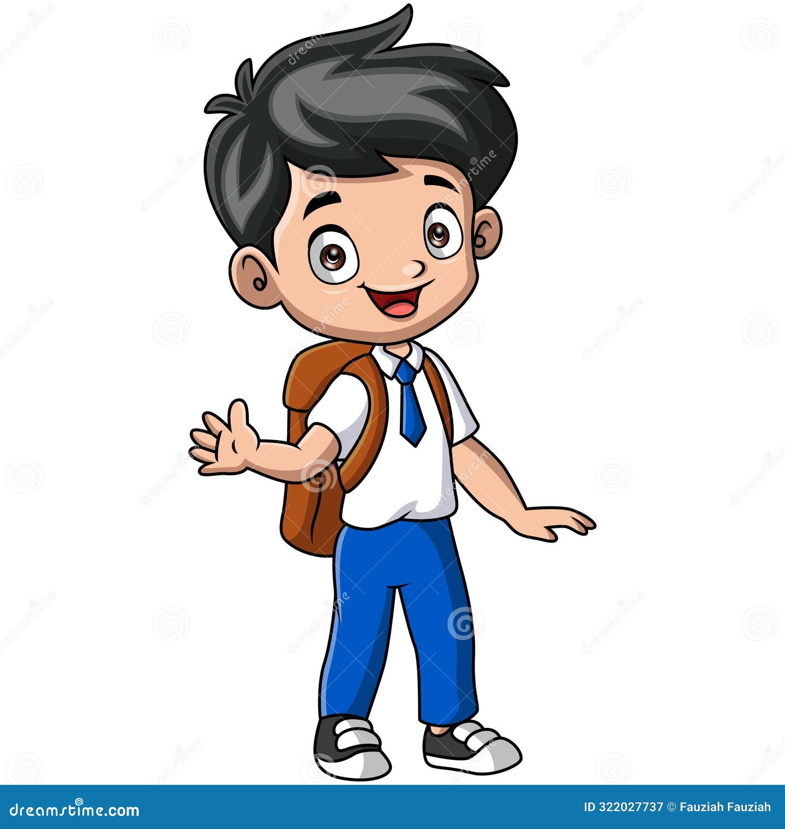 Cute Happy School Boy Cartoon Stock Vector - Illustration of school ...