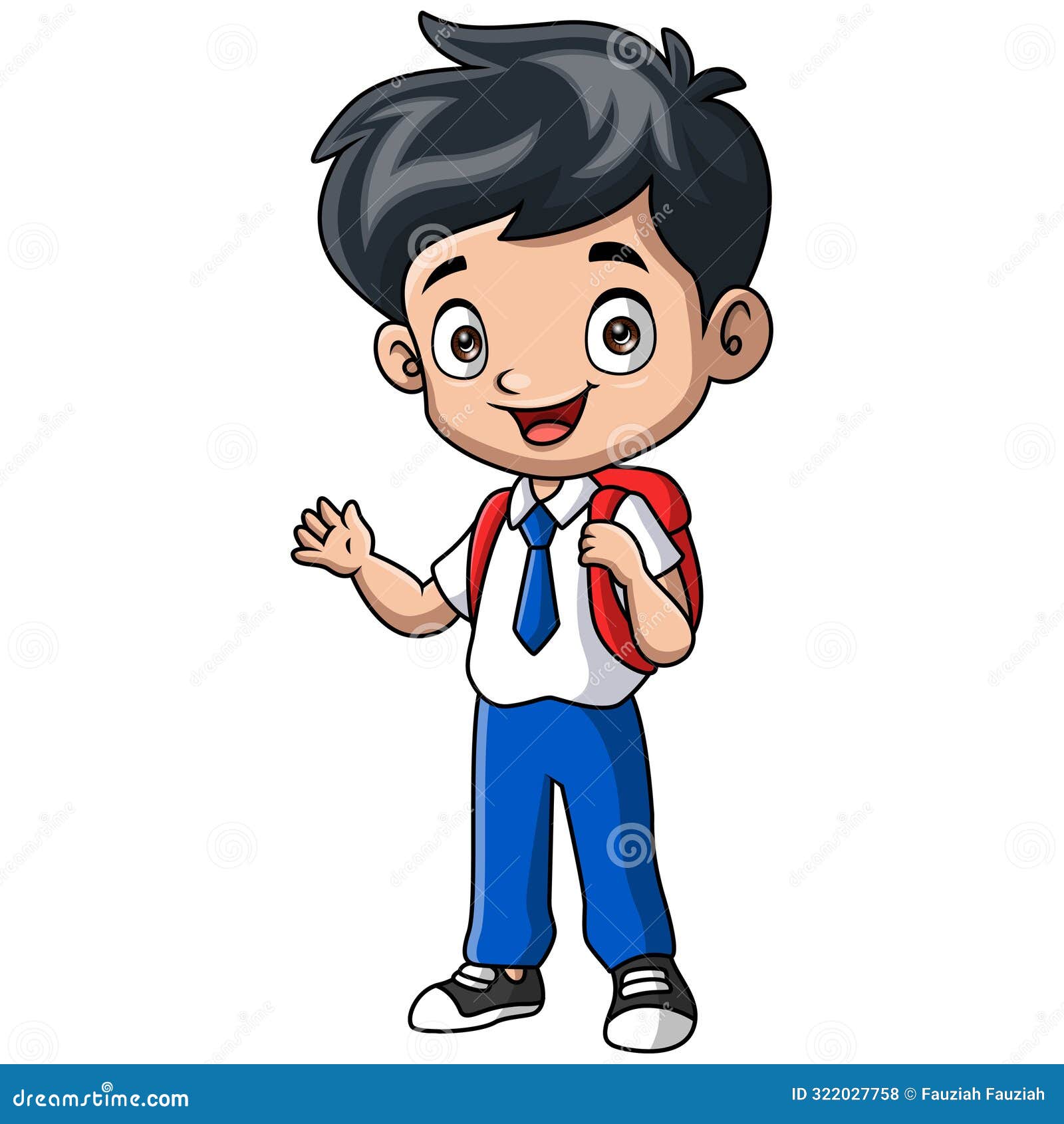 Cute Happy School Boy Cartoon Stock Vector - Illustration of elementary ...
