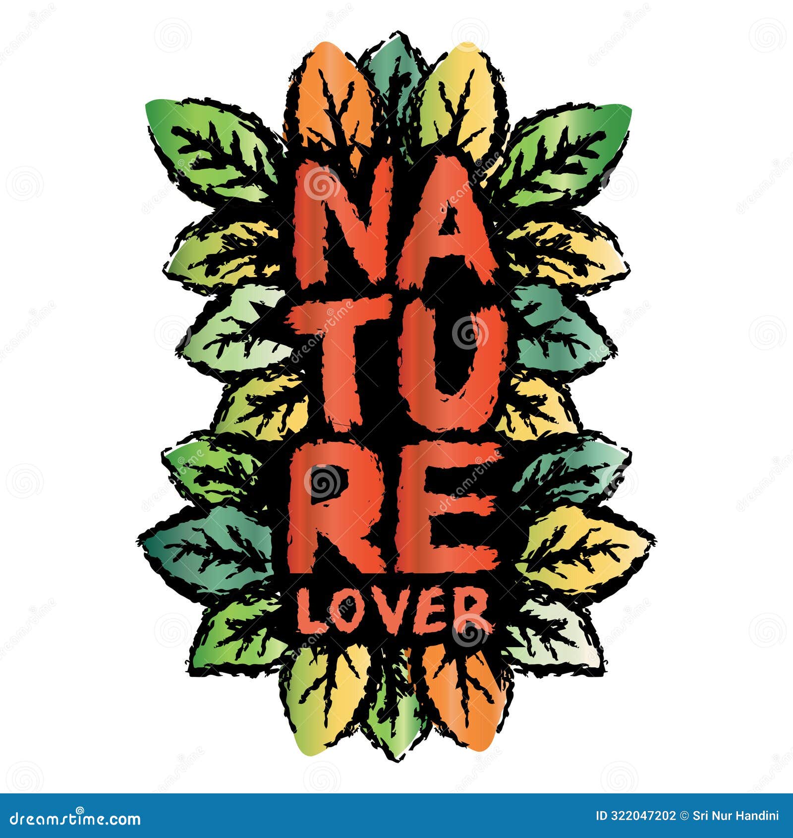 Nature Lover. Handwritten Quote Stock Vector - Illustration of print ...