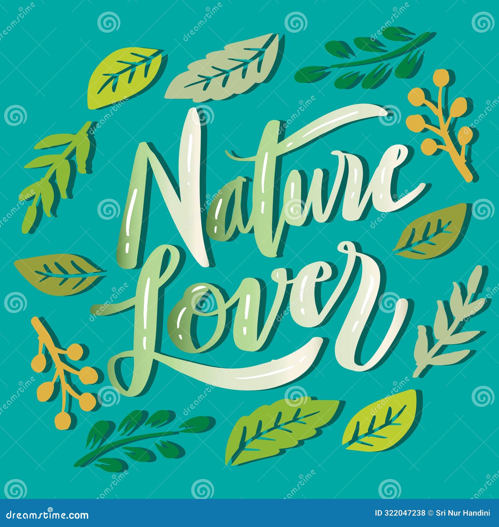 Nature Lover. Handwritten Quote Stock Vector - Illustration of banner ...