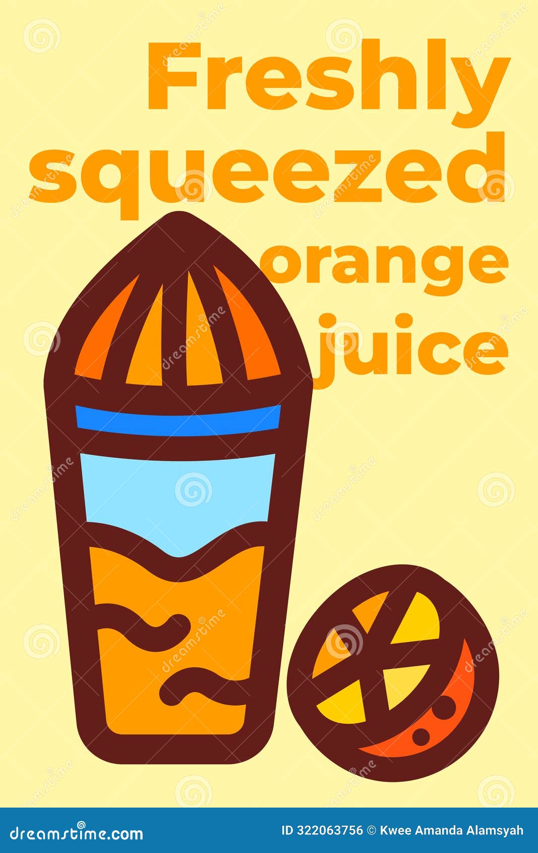 Freshly Squeezed Orange Juice Poster Vector Stock Vector - Illustration ...
