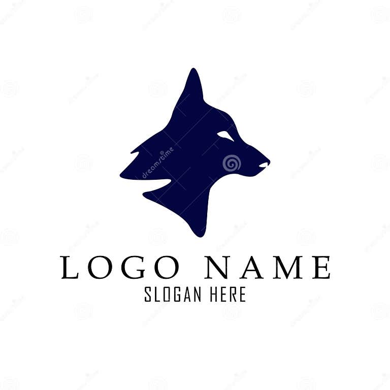 Simple Minimalist Blue Wolf Logo Suitable for Brave, Sport and Company ...