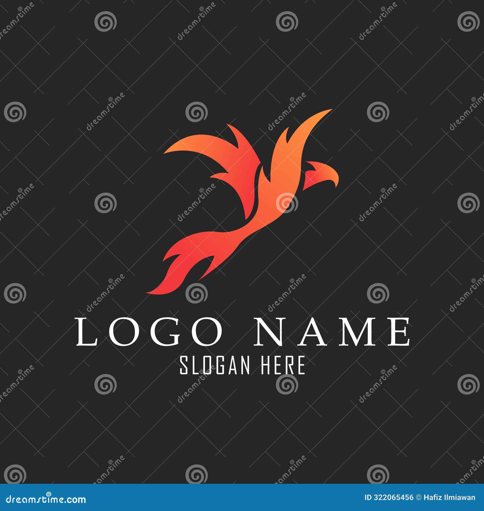 Fire Phoenix Bird Logo with Gradient Color Suitable for Brave, Angry ...