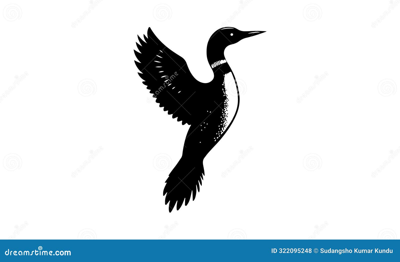 Loon Black Silhouette Style Vector Illustration Art Isolated on ...
