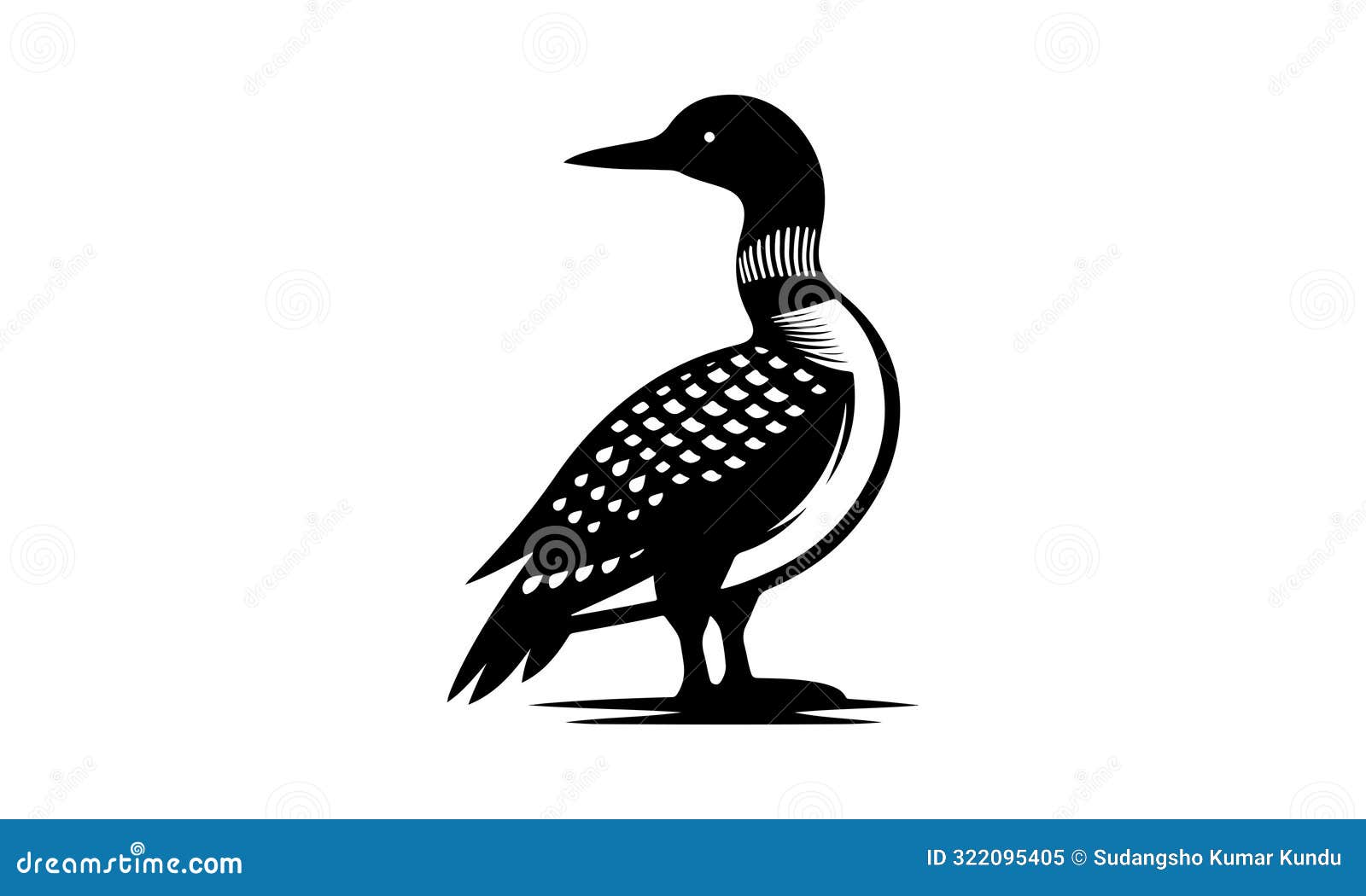 Elegant Black Silhouette Style Loon Logo Template Vector Illustration ...