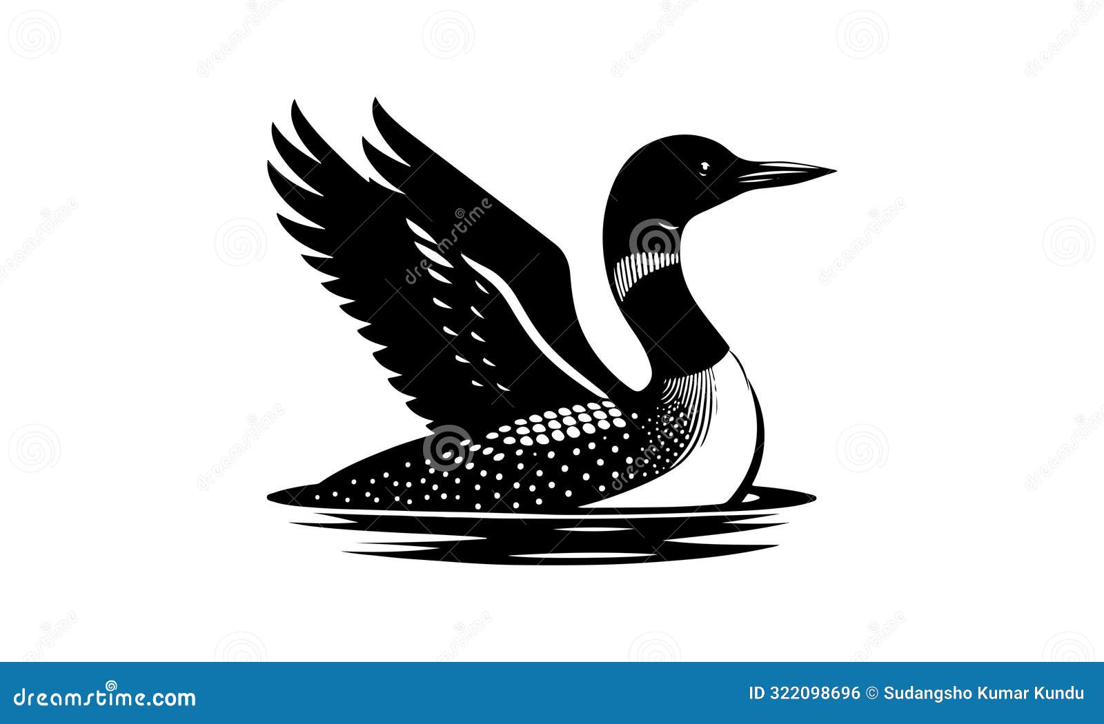 Elegant Black Silhouette Style Loon Logo Template Vector Illustration ...