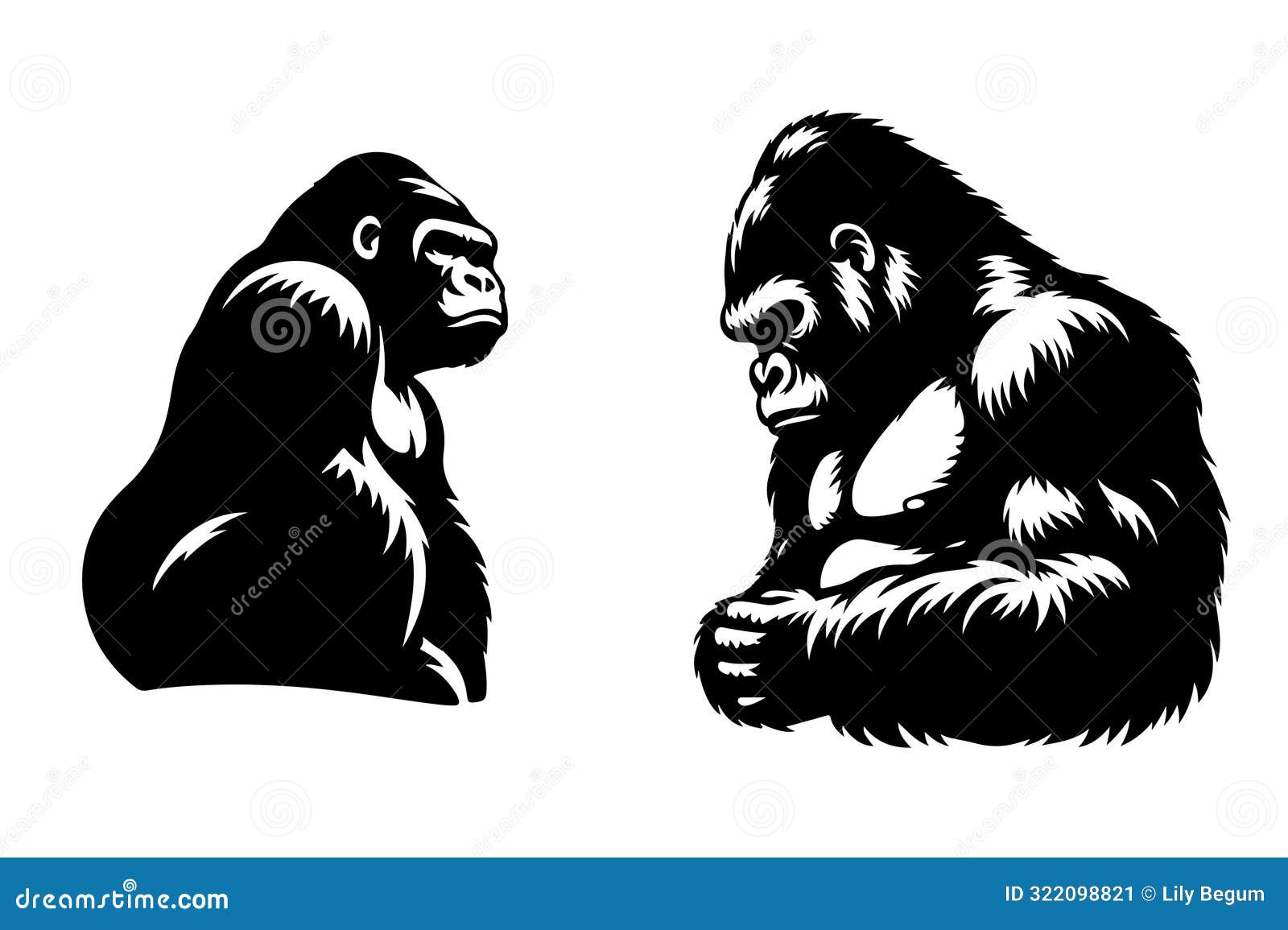 Gorilla Vector Art and Illustration Stock Vector - Illustration of file ...