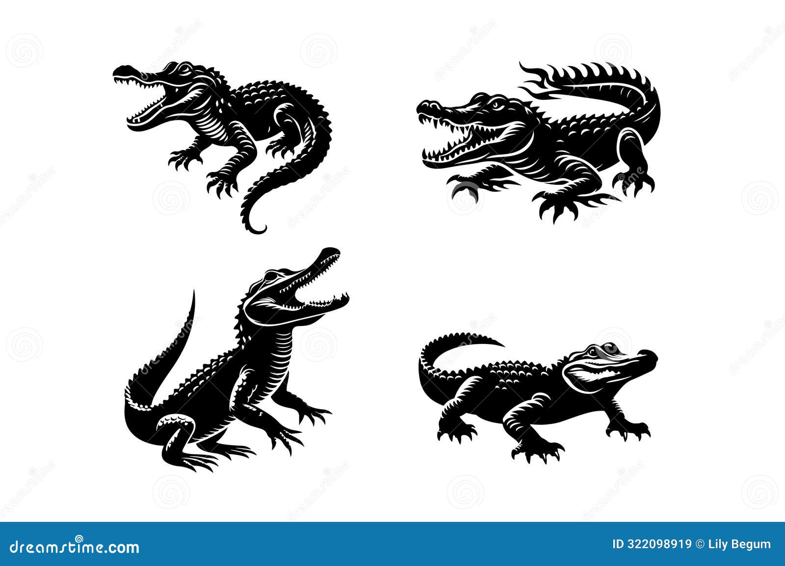 Crocodile Vector Art Illustration Stock Vector - Illustration of file ...
