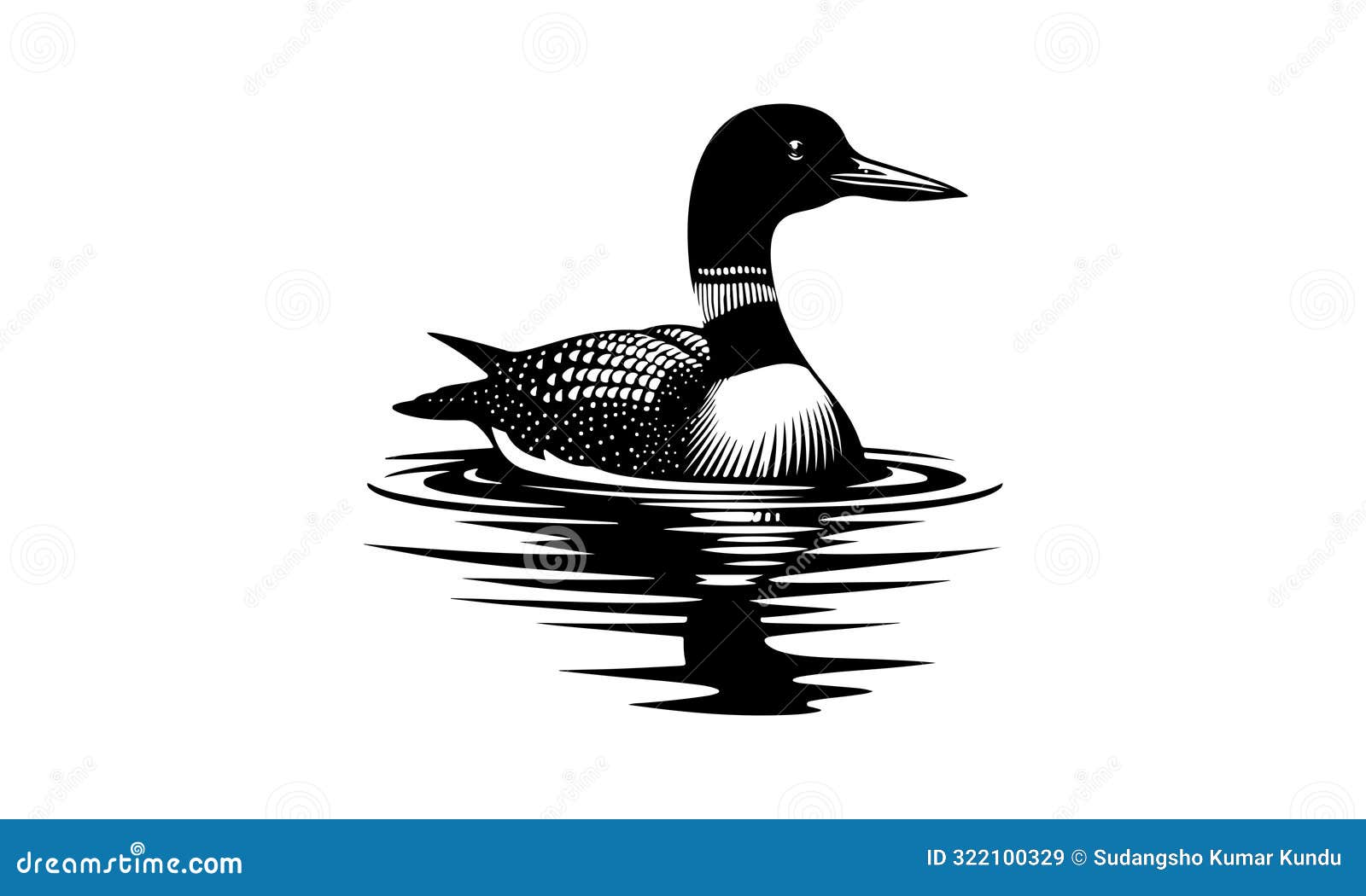 Elegant Black Silhouette Style Loon Logo Template Vector Illustration ...